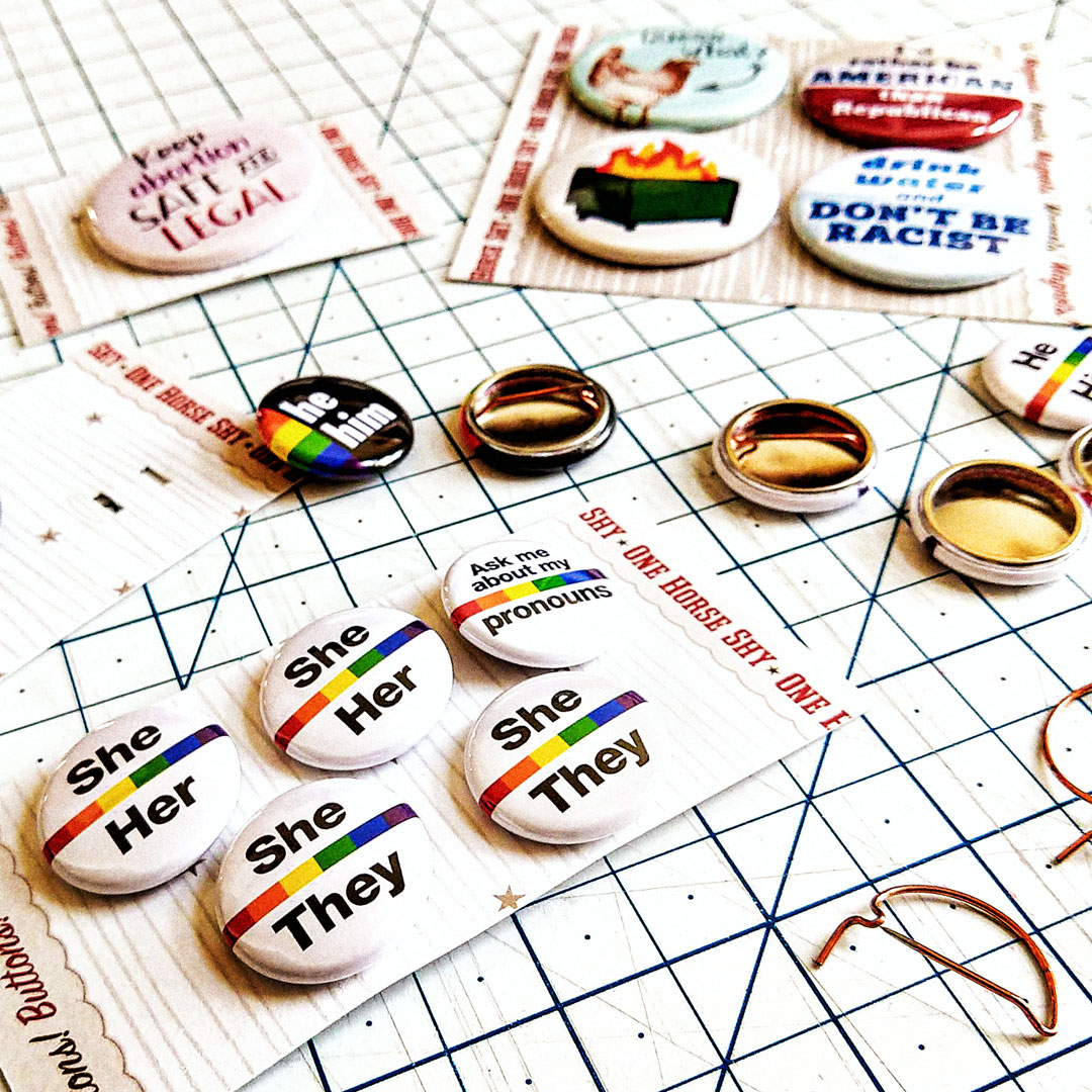 OneHorseShy – Awesome stickers, pinback buttons and fridge magnets!